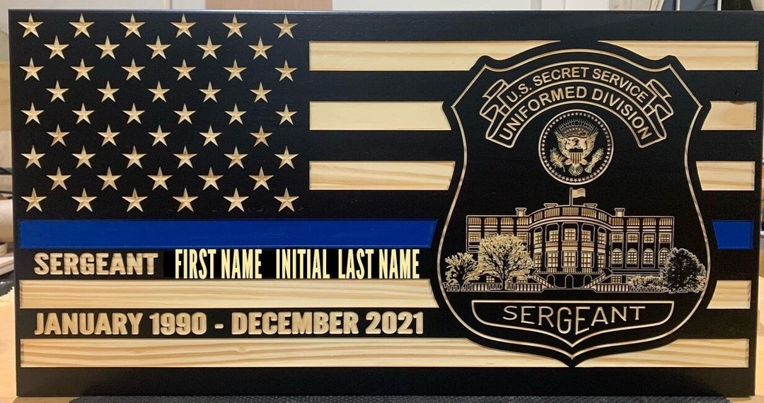 Custom US Secret Service Uniformed Division Thin Blue Line Plaque - Etsy