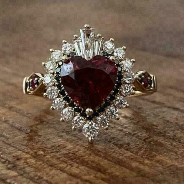 Garnet Heart - Etsy