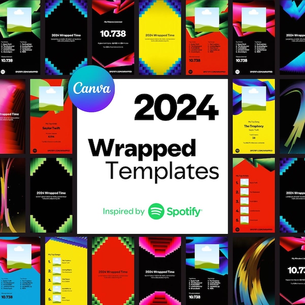 Spotify Wrapped Yearbook Template - Etsy
