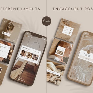 Boho Fashion Instagram Template Pack – Canva Design for Clothing Brands ...