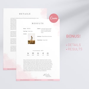 2 Page Media Kit Canva Template Instagram Influencer - Etsy