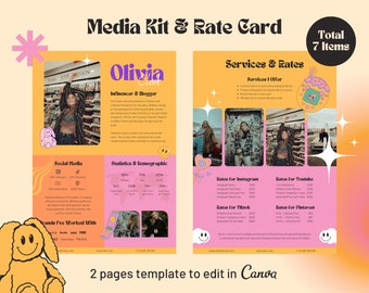 MEDIA KIT & Rate Card Template for Instagram Tiktok - Etsy