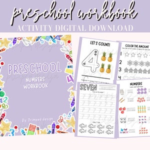 Preschool Numbers Workbook, Printable Daily Preschool Activity ...