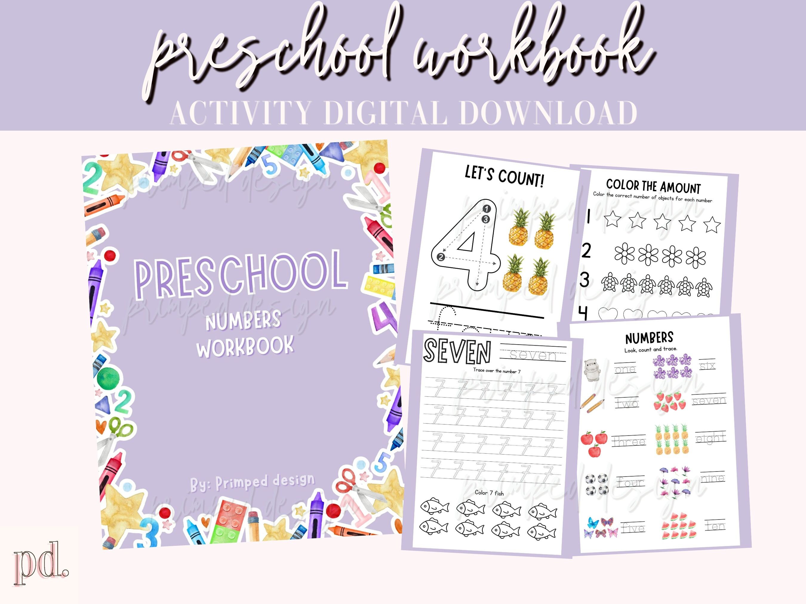 Preschool Numbers Workbook, Printable Daily Preschool Activity ...
