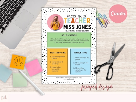 Meet the Teacher Editable Template Hello Sunshine Back to - Etsy