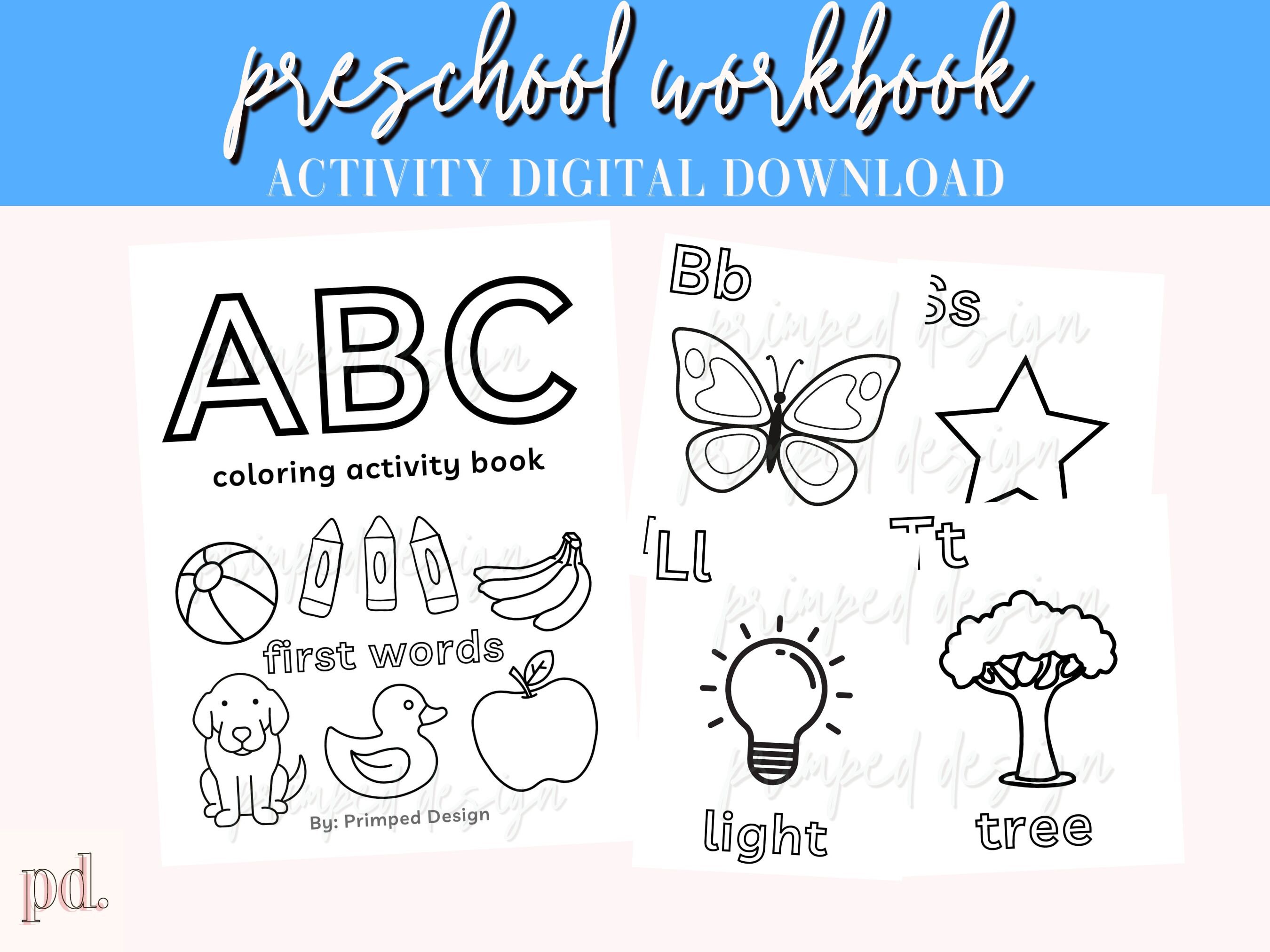 Preschool Alphabet Workbook First Words Printable Daily - Etsy