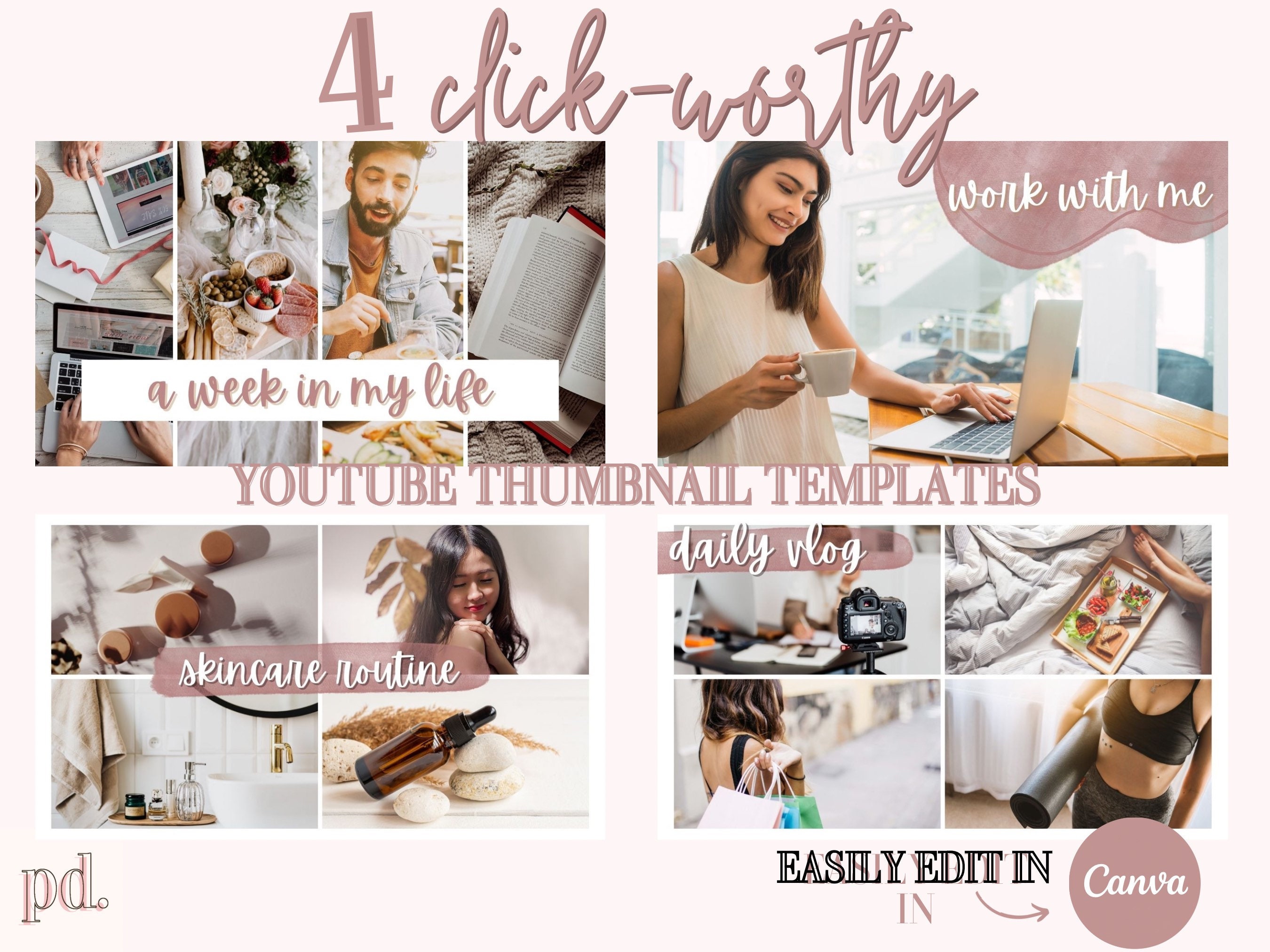 Simple Youtube Channel Starter Kit - Editable Canva Templates - Youtube ...
