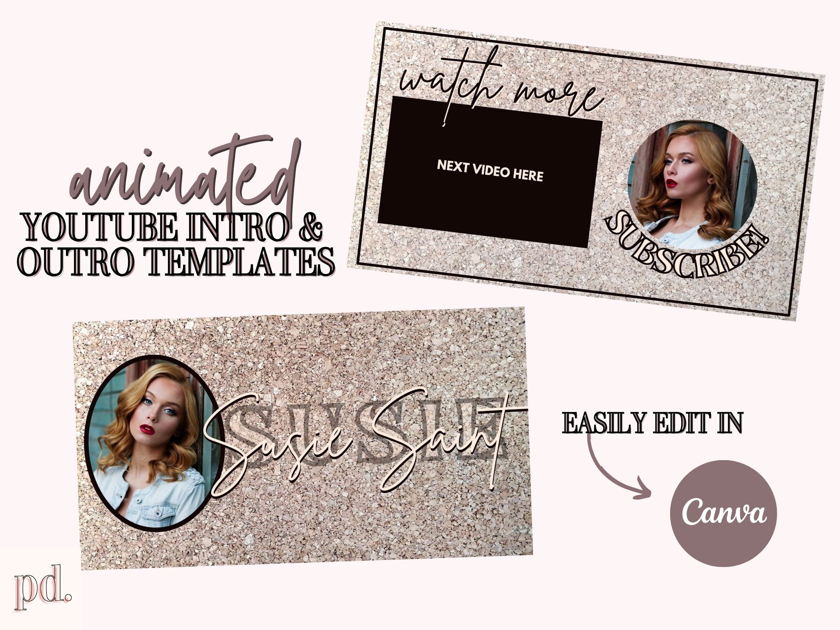 Glitter Youtube Channel Starter Kit Editable Canva Templates - Etsy