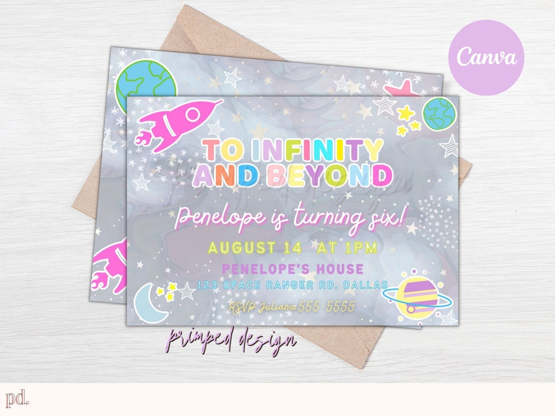 Editable to Infinity Birthday Invitation - Buzz Lightyear Digital Party ...