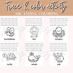 Preschool Alphabet Workbook, ABC Animals, Printable Daily Preschool ...