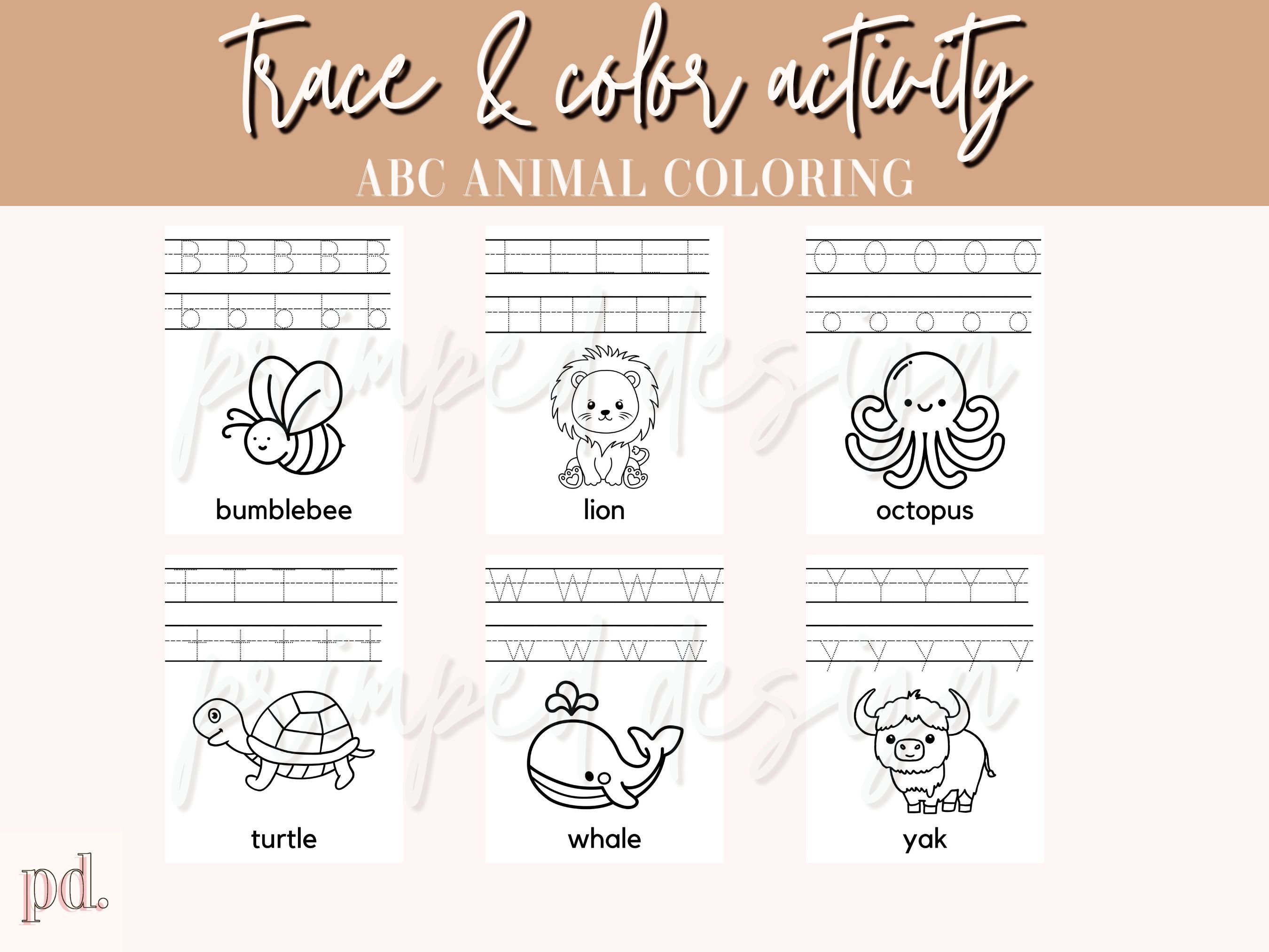 Preschool Alphabet Workbook, ABC Animals, Printable Daily Preschool ...