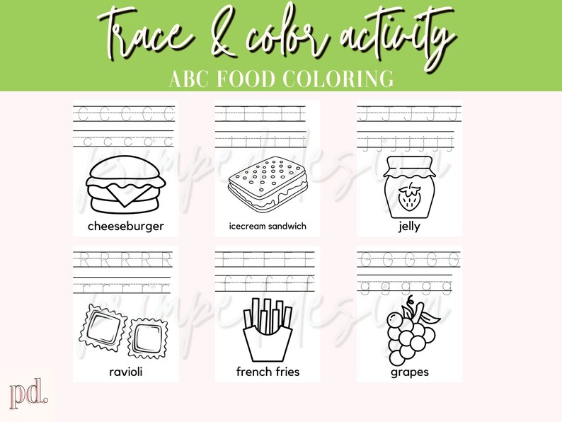 Preschool Alphabet Workbook, Food ABC , Printable Daily Preschool ...