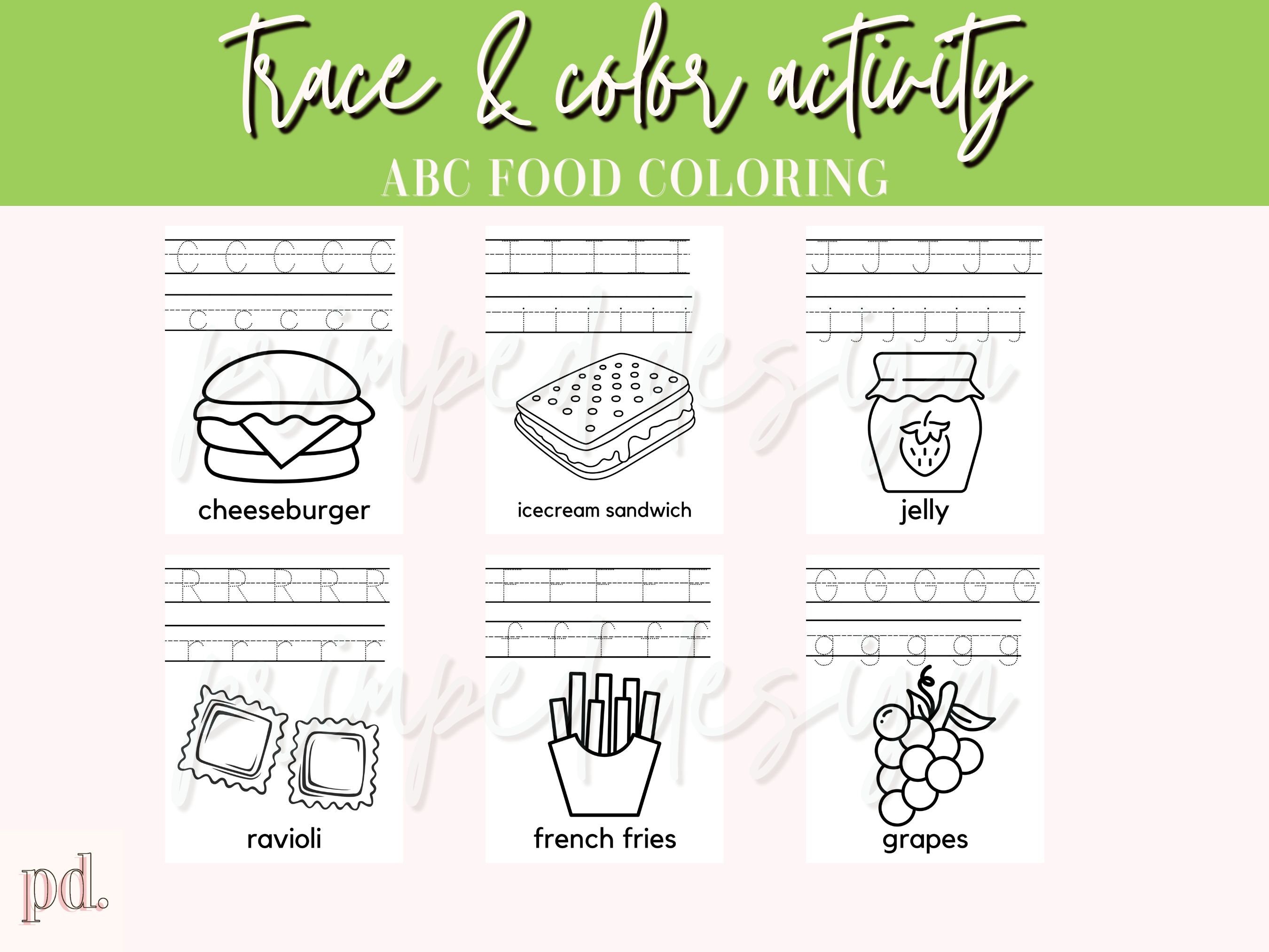 Preschool Alphabet Workbook, Food ABC , Printable Daily Preschool ...