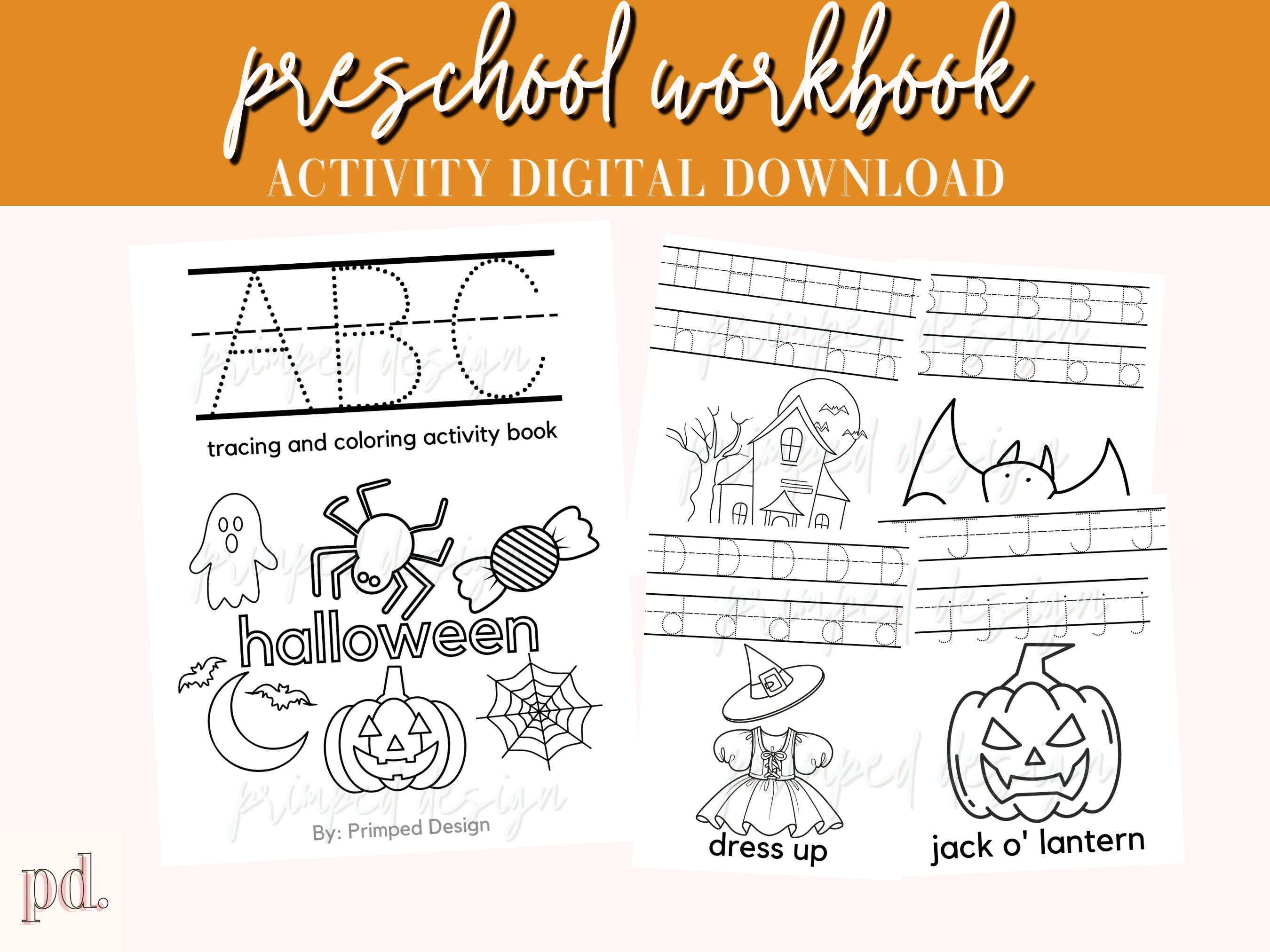 Preschool Alphabet Workbook, Halloween ABC , Printable Daily Preschool ...