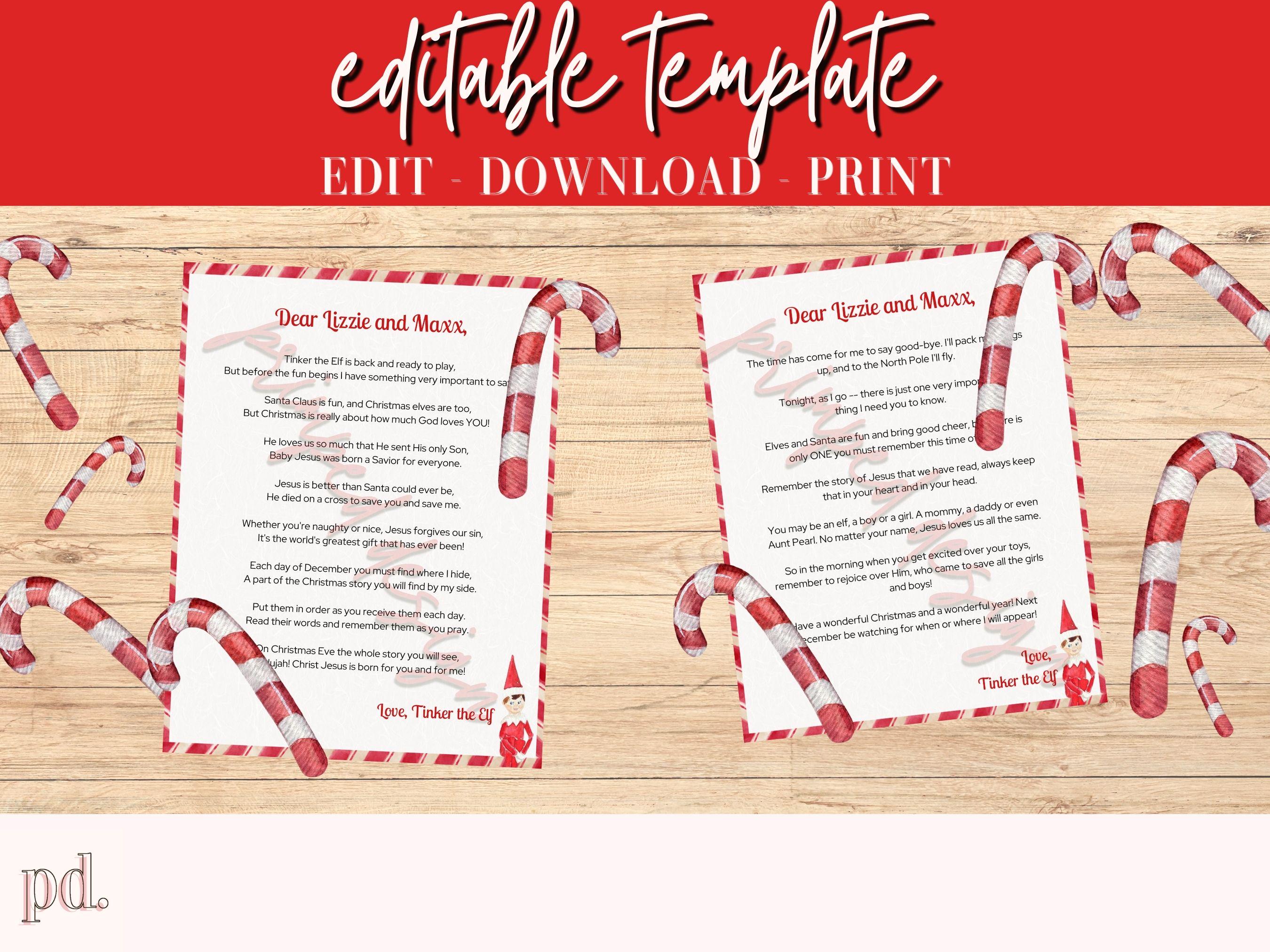 Christian Elf 24 Day Kit, Elf Printable Kit, Kids Nativity Advent ...