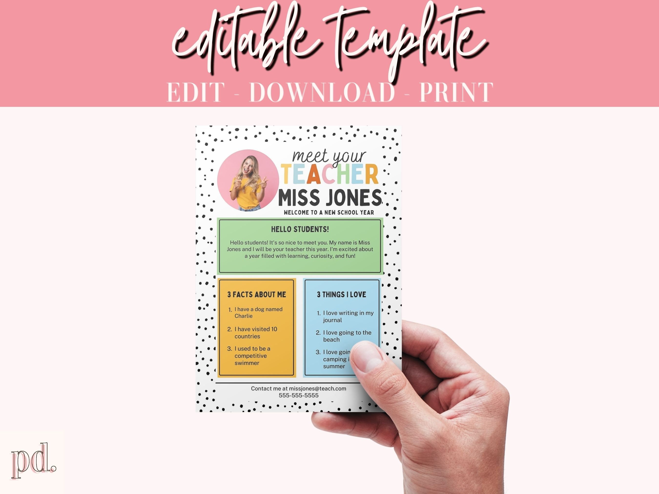 Meet the Teacher Editable Template, Hello Sunshine Back to School ...