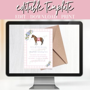 Editable off TWO the Races Birthday Invitation - Pink Derby Digital ...