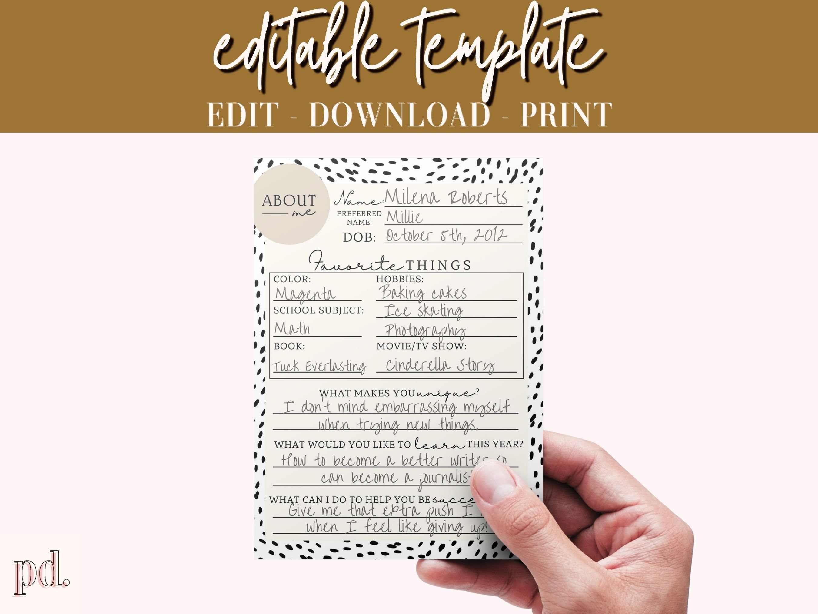 Meet the Student Editable Template, Back to School Welcome Letter ...