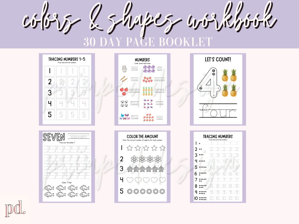Preschool Numbers Workbook, Printable Daily Preschool Activity ...