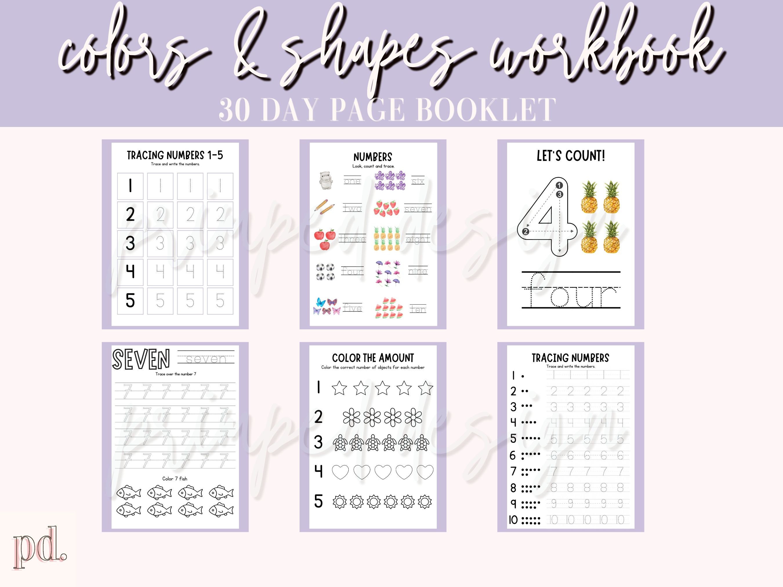 Preschool Numbers Workbook, Printable Daily Preschool Activity ...