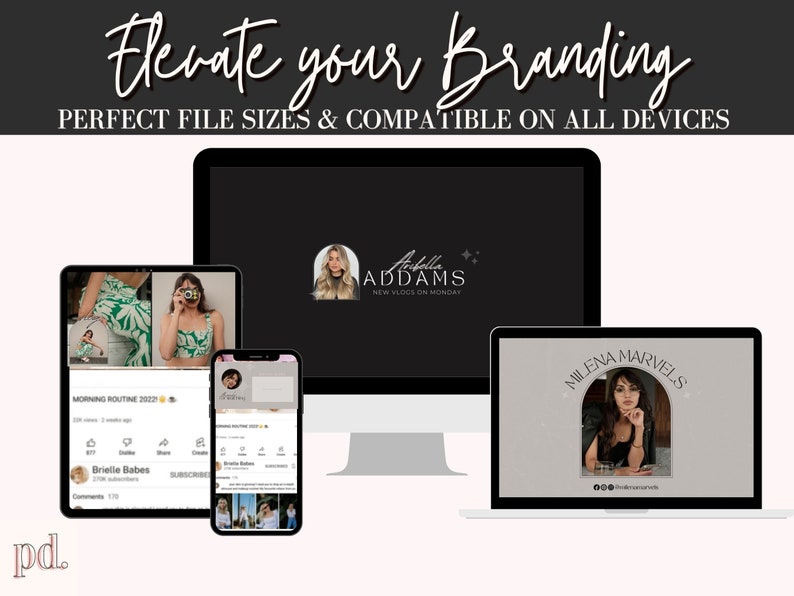 Minimal Aesthetic Youtube Channel Starter Kit Editable Canva - Etsy