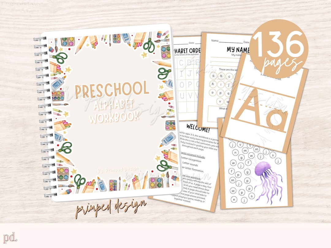 Preschool Alphabet Workbook, Printable Daily Preschool Activity ...