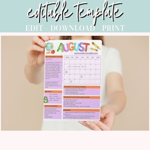 12 Month Newsletter Template, Editable School Newsletter, Monthly ...