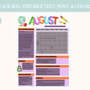 12 Month Newsletter Template, Editable School Newsletter, Monthly ...