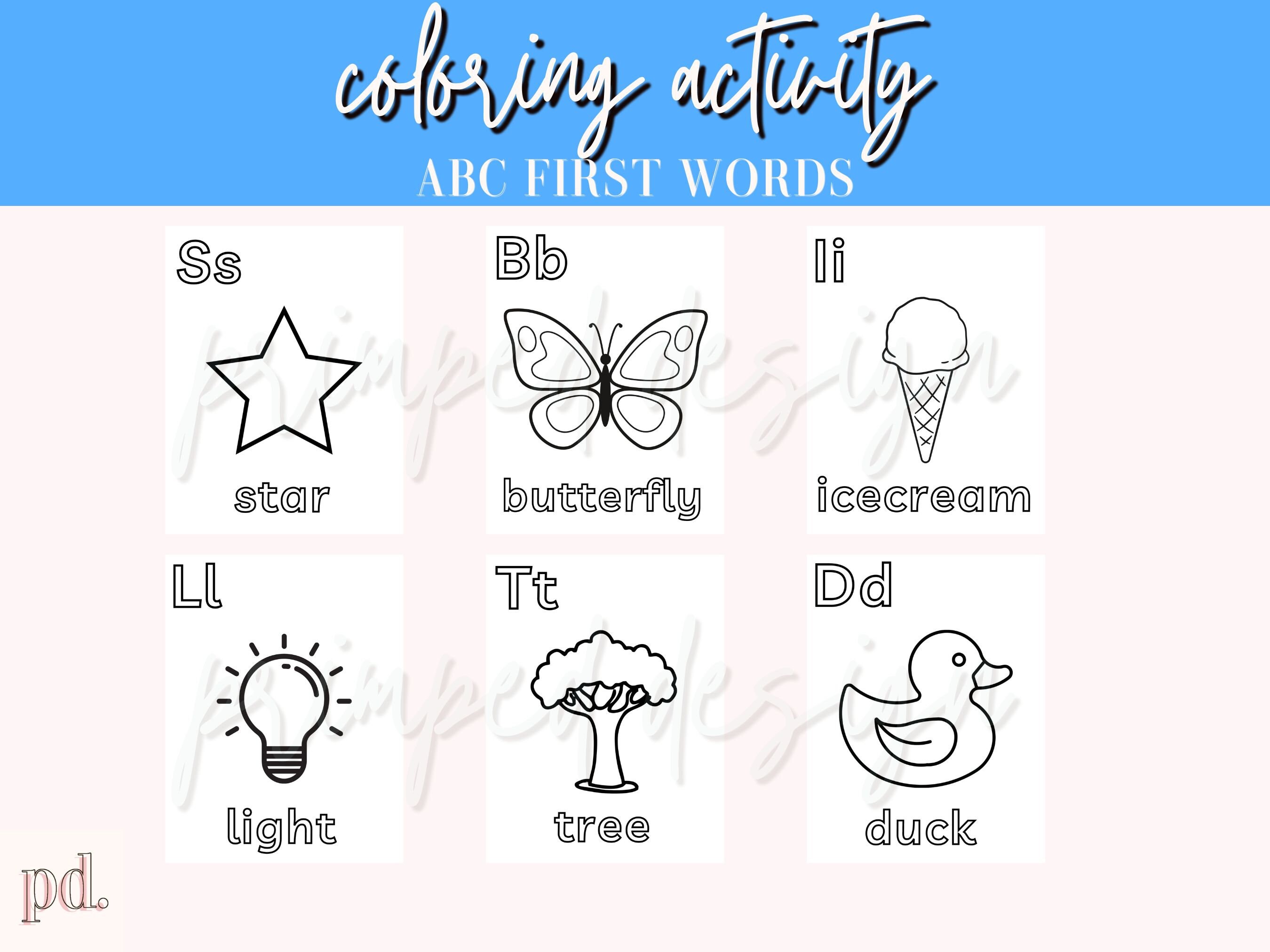 Preschool Alphabet Workbook First Words Printable Daily - Etsy