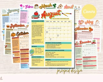 EDITABLE School Newsletter, MONTHLY Classroom Newsletter, 12 Month ...