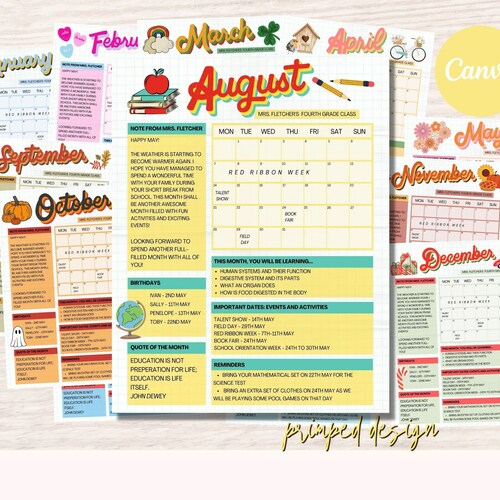 Editable School Newsletter Monthly Classroom Newsletter 12 - Etsy