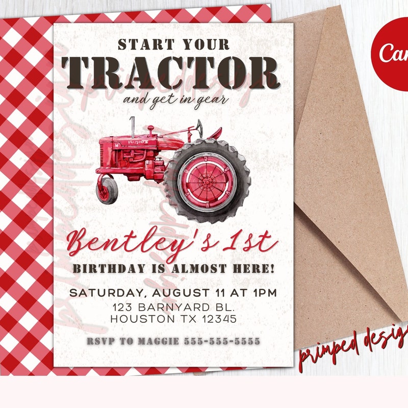 Red Tractor Birthday - Etsy