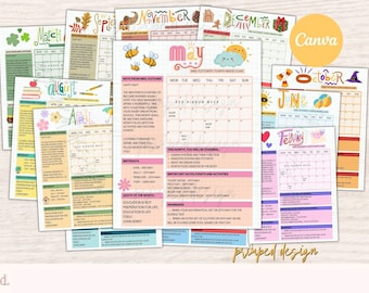 Editable School Newsletter, Monthly Classroom Newsletter, 12 Month ...