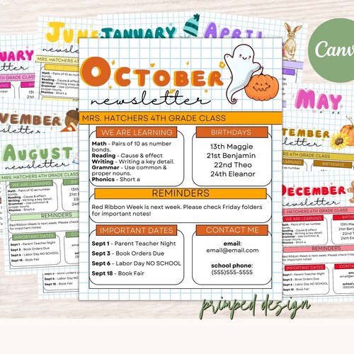 Boho Classroom Newsletter Template - Etsy