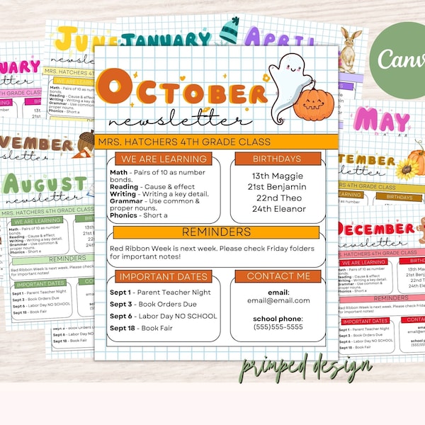 Newsletter Template Editable - Etsy