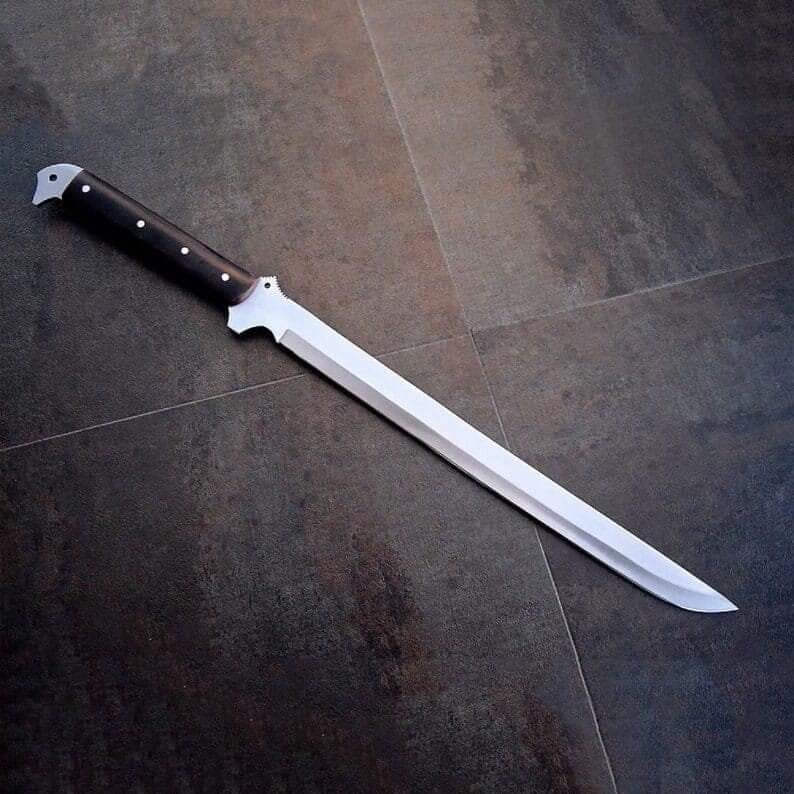 Hand Made D2 Steel Sword Handle Made by Rose Wood and Leather Sheet - Etsy