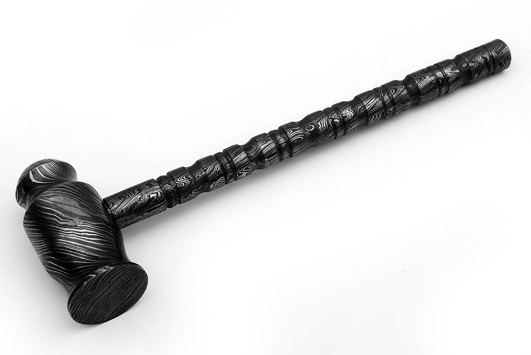 Blacksmith Custom Hand Made Damascus Steel Hammer Damascus Steel Handle ...