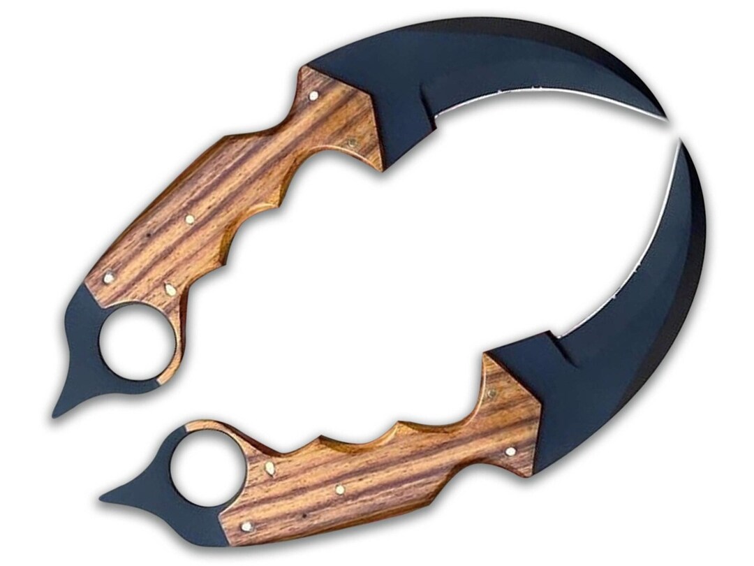 Personalized Handmade Carbon Steel KARAMBIT 2piece Black Powder Coating ...