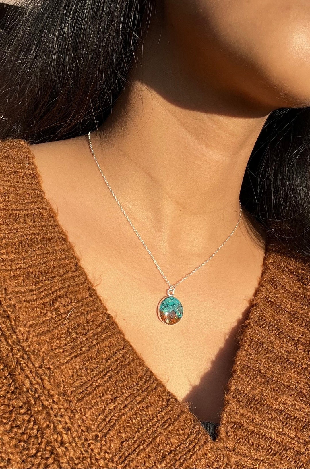 Southern UTAH Signature Red Sand Inlay Turquoise Charm Necklace - Made ...