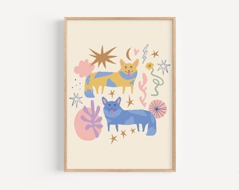 Retro Wall Decor Set, Digital Download Print, Wall Decor, Large ...