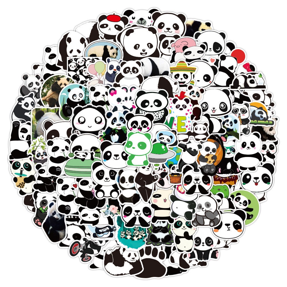 Panda Stickers Cute Animal Stickers Set of 100 SAME Day - Etsy