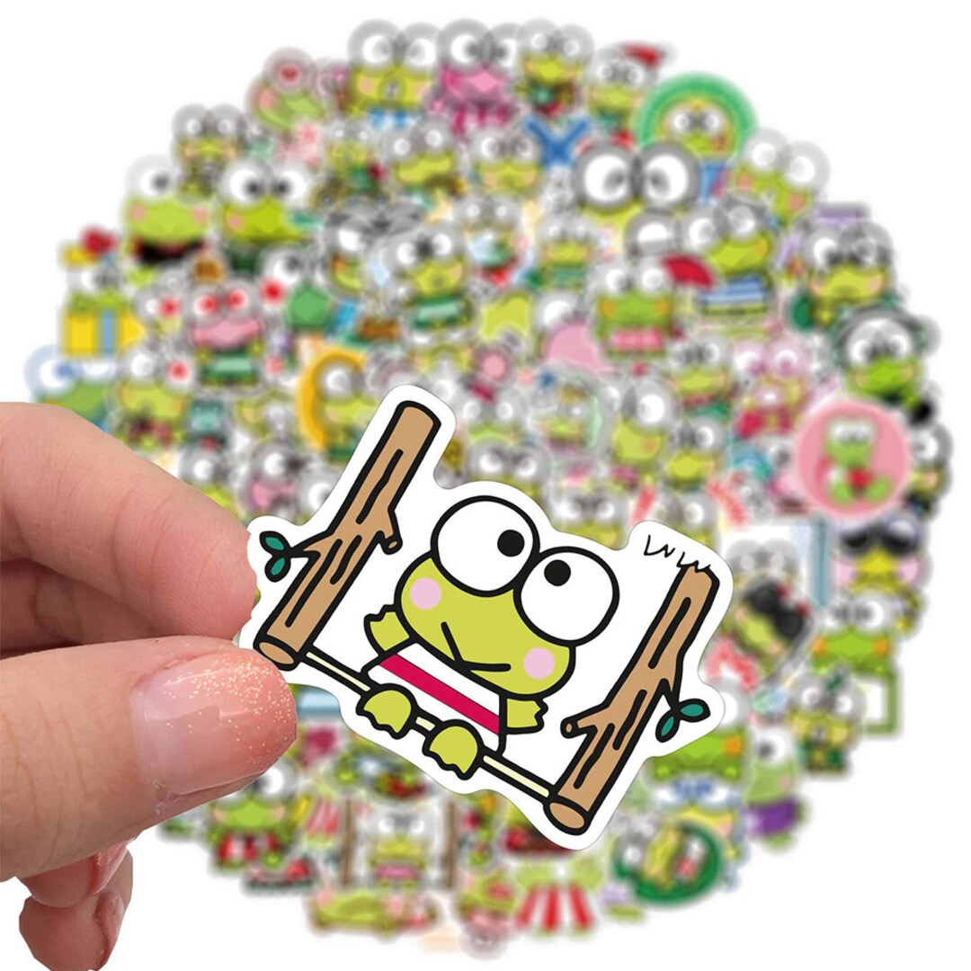 Cute Frog Anime Stickers 50 Sticker Set Pack Vinyl Waterproof Stickers ...