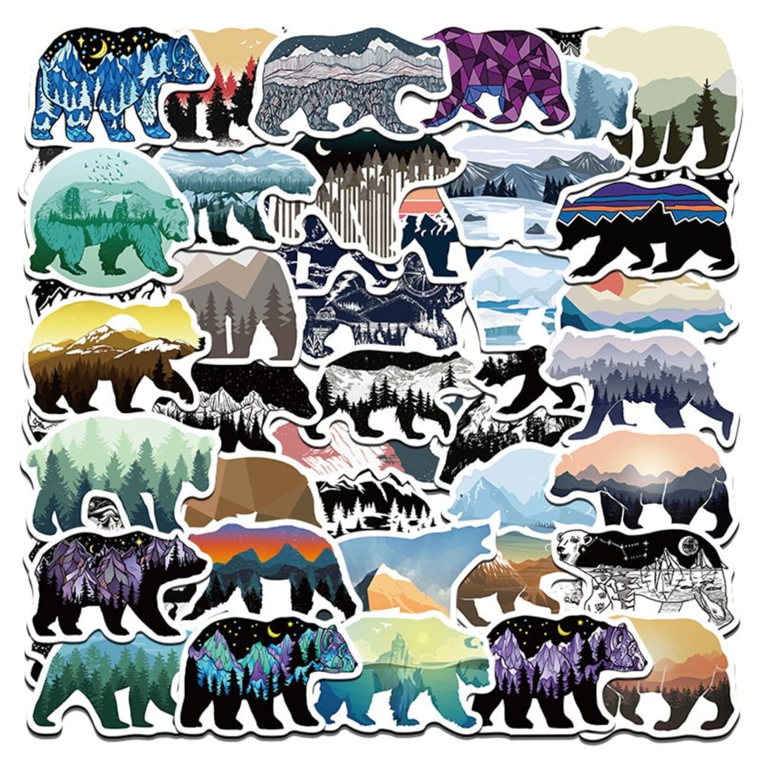 Grizzly Bear Stickers | Set of 100 | SAME Day SHIPPING! | Phone ...