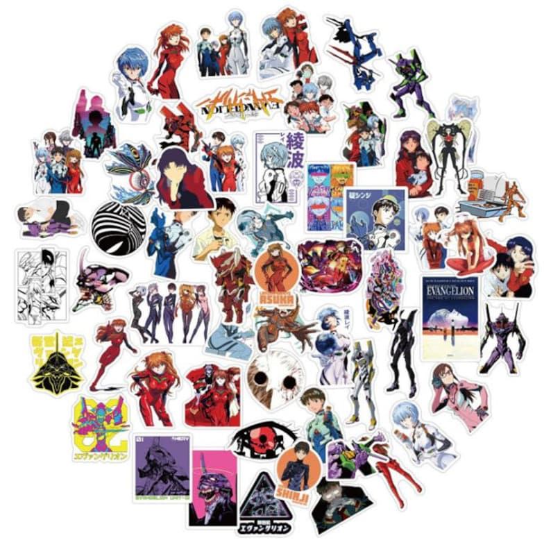 Neon Genesis Evangelion Stickers | Set of 100 | Waterproof Vinyl ...