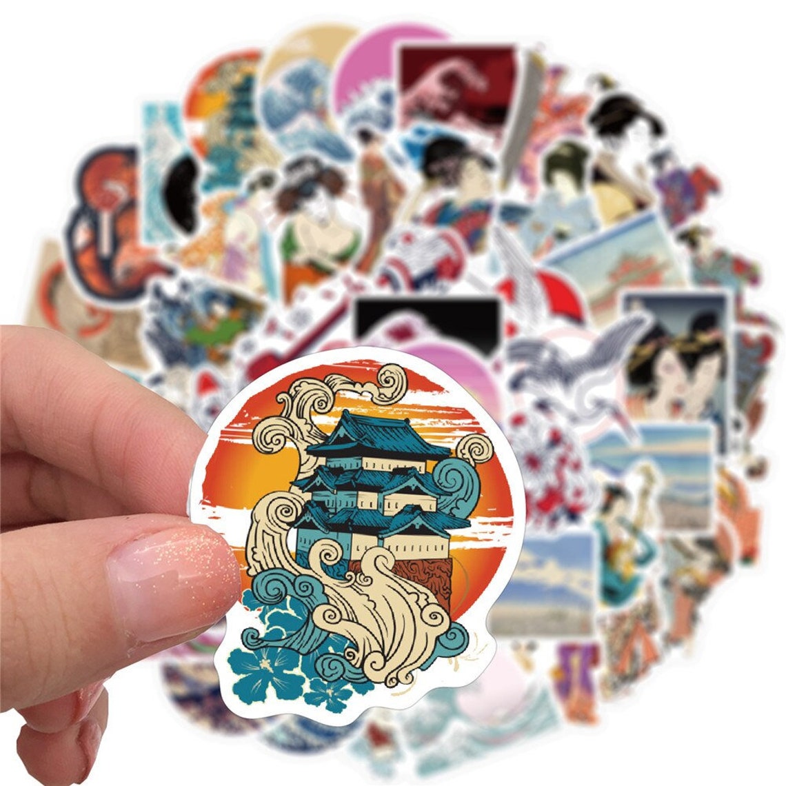 Japanese Style Stickers Set of 50 Stickers Geisha Stickers - Etsy
