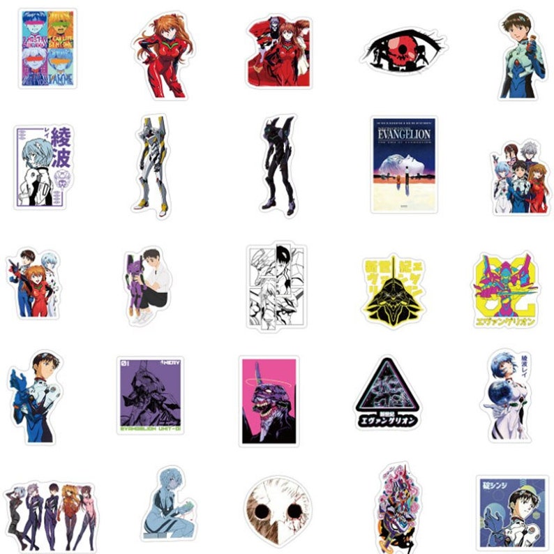 Neon Genesis Evangelion Stickers Set of 100 Waterproof | Etsy