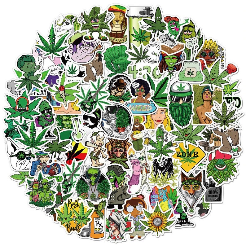 Weed Stickers MJ Stickers Set of 100 SAME Day SHIPPING - Etsy