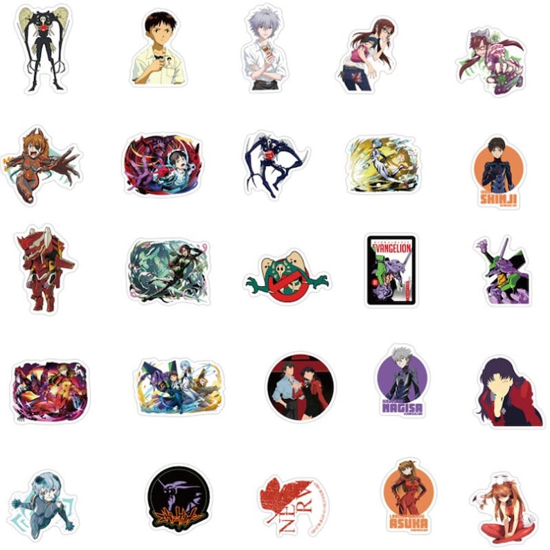Neon Genesis Evangelion Stickers | Set of 100 | Waterproof Vinyl ...