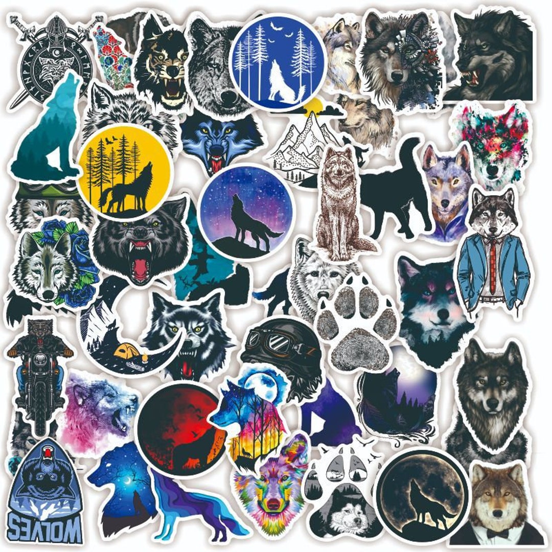Wolf Stickers | Animal Stickers | Set of 100 | SAME Day SHIPPING ...