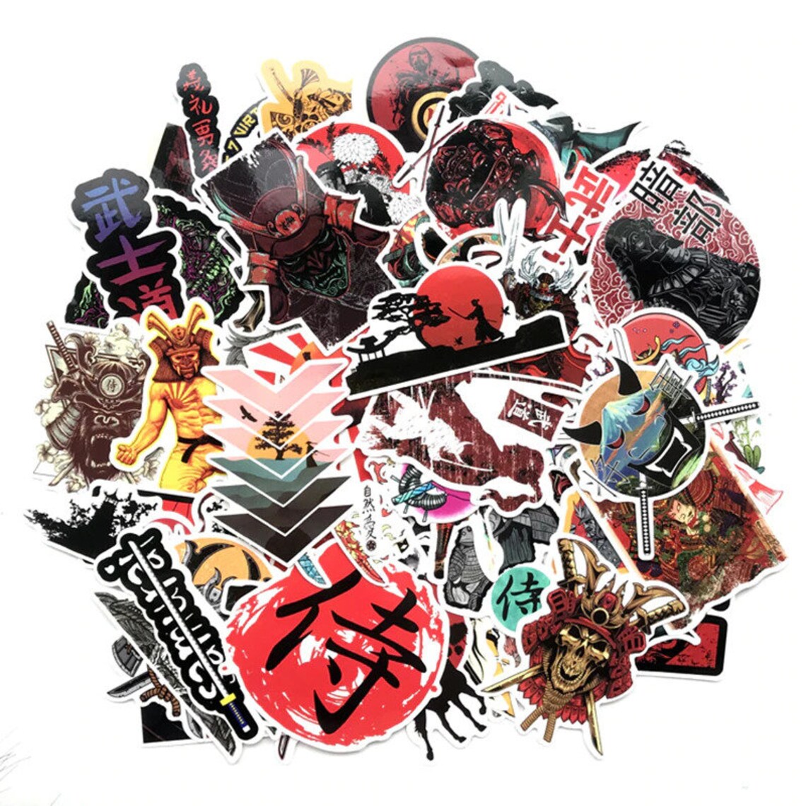Japanese Samurai Stickers | Set of 50 Stickers | Geisha Stickers | SAME ...